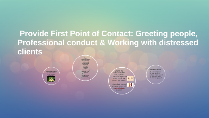 Provide First Point of Contact: Greeting people by Isobel Georges on Prezi