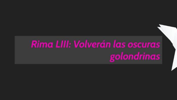 PRESENTACION: Rima LIII: Volveran las oscuras golondrinas by Marcela ...