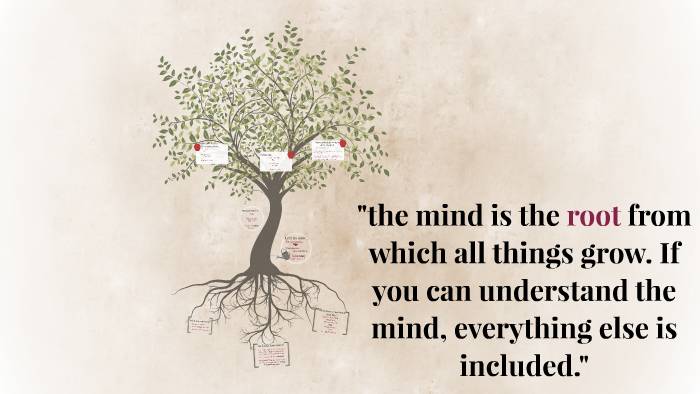 "the mind is the root from which all things grow. If you can by ...