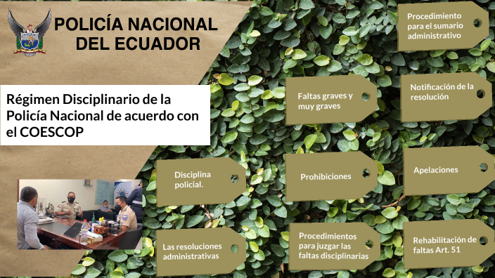 Régimen Disciplinario de la Policía Nacional de acuerdo con el COESCOP ... Régimen Disciplinario de la Policía Nacional de acuerdo con el COESCOP ...