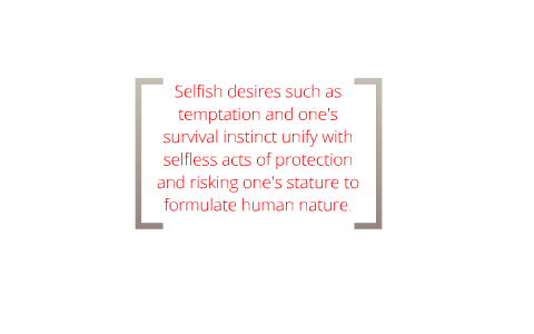 Selfishness v. Selflessness by Shalini Balagopal