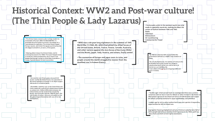 Historical Context: WW2 and Post-war culture by Dermot Kelly