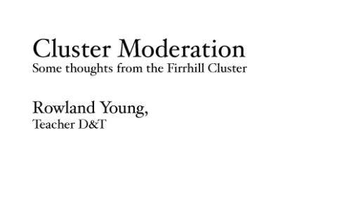 Cluster Moderation, by R Young on Prezi