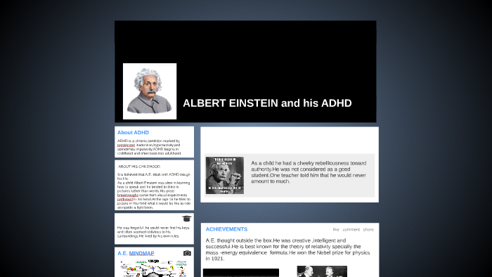 ALBERT EINSTEIN and his ADHD by mia drinic on Prezi
