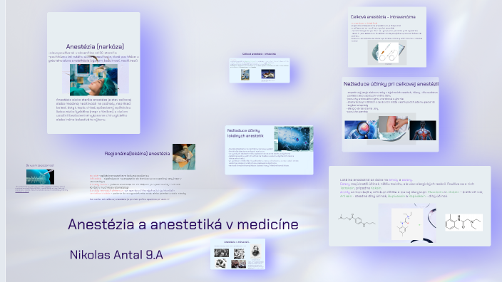 Anestézia a anestetiká v medicíne by Nikolas Antal on Prezi