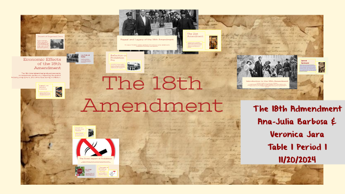 The 18th Amendment: Prohibition Era by Veronica Jara on Prezi
