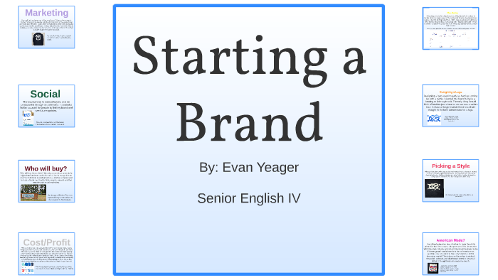 Senior Portfolio | Starting a Brand by Evan Yeager on Prezi
