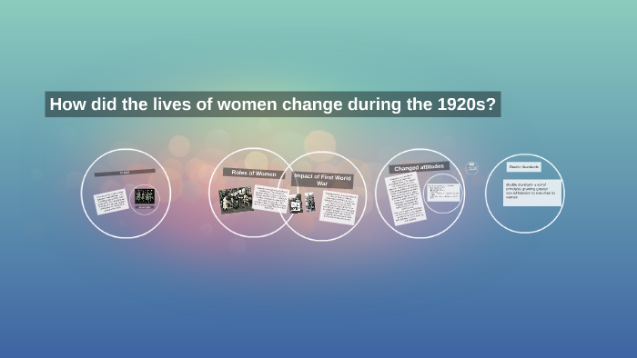 How did the lives of women change during the 1920s? by Nicole Giacalone ...