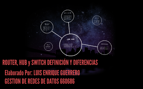 ROUTER, HUB y SWITCH DEFINICIÓN Y DIFERENCIAS by Luis Guerrero