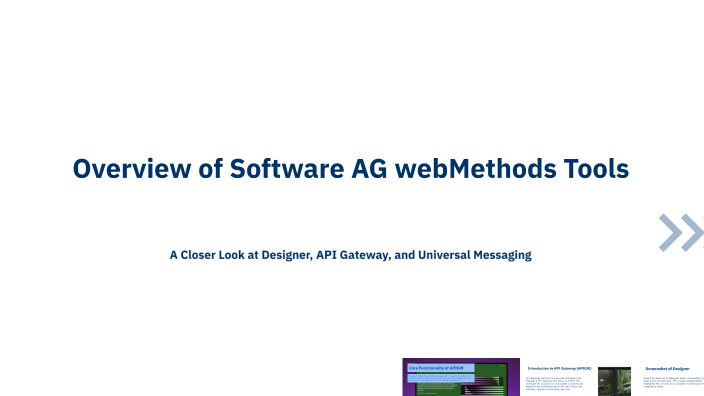 Overview of Software AG webMethods Tools by K M on Prezi