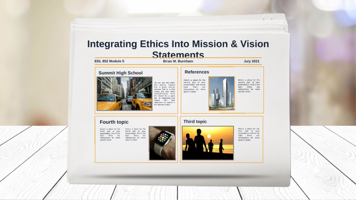 Module 5: Integrating Ethics Into Mission & Vision Statements by Brian ...