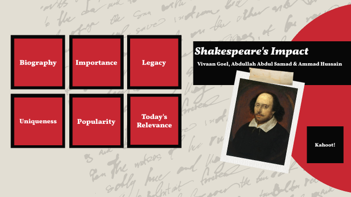 Shakespeare's Impact by VG - 09DG 929686 The Woodlands SS on Prezi