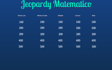 Jeopardy Matematico by on Prezi