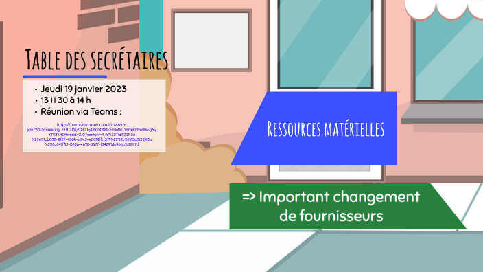 Table des secrétaires - Ressources matérielles - 19 janvier by Anne ...