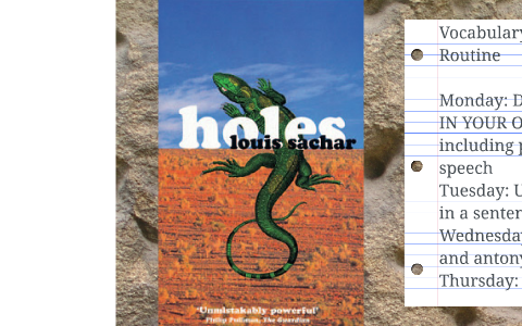 Holes Vocabulary List 1 (Chapters 1-16) by Roxanne Parker on Prezi