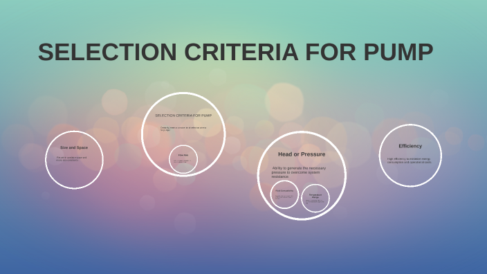selection criteria for pump by Mohammed Dhaga on Prezi