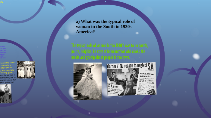 Role of Woman in the 1930's. by Eric Myless on Prezi