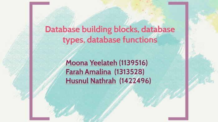 Database building blocks, database types, database functions by man ict ...