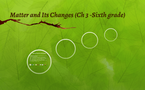 Matter and Its Changes (Ch 3 -Sixth grade) by Brad Broskie on Prezi