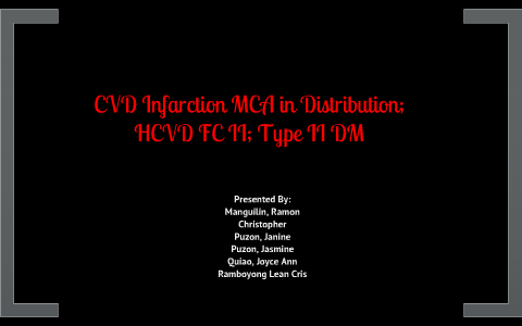 CVD Infarction MCA in Distribution; HCVD FC II; Type II DM by chris ...