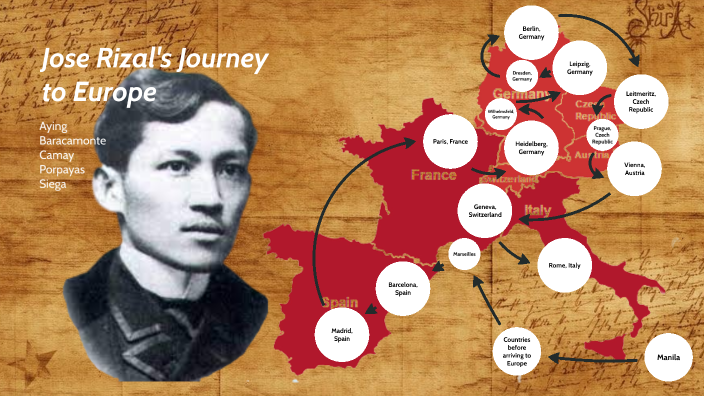 Tracing Jose Rizal's Journey to Europe by Yves Joshua Camay on Prezi