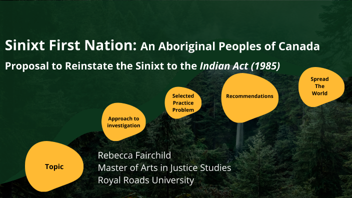 Aboriginal Peoples of Canada: Reinstatement of the Sinixt Nation to the ...