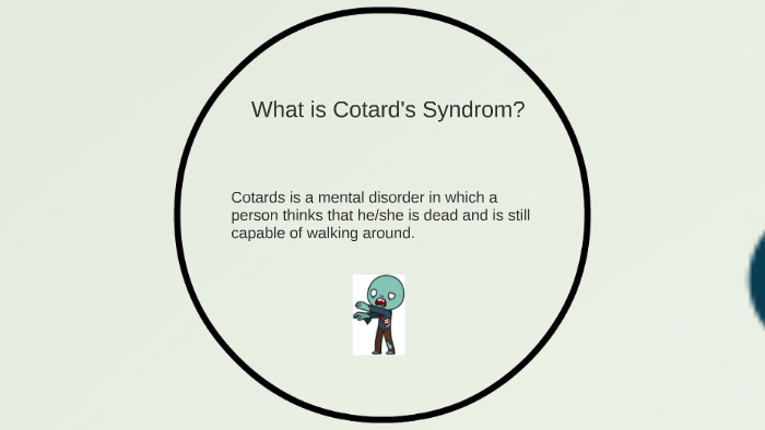 Cotards Syndrome (Walking Corpse Syndrome) by Samantha Hiley on Prezi