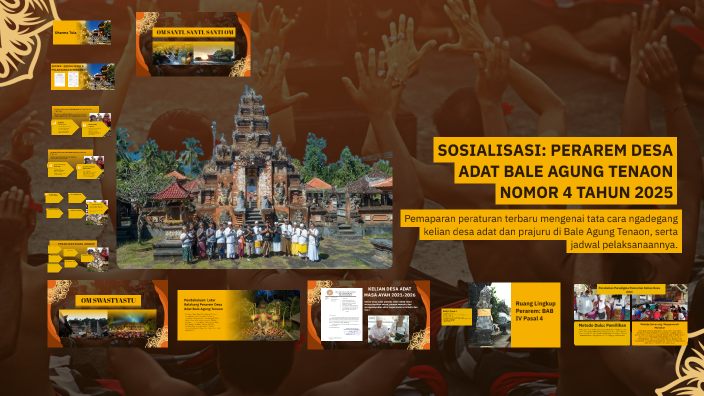 SOSIALISASI: PERAREM DESA ADAT BALE AGUNG TENAON NOMOR 4 TAHUN 2025 by ...