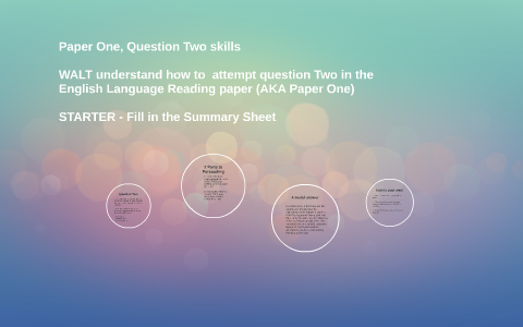 Paper One, Question Two skills by Mister McGuigan on Prezi