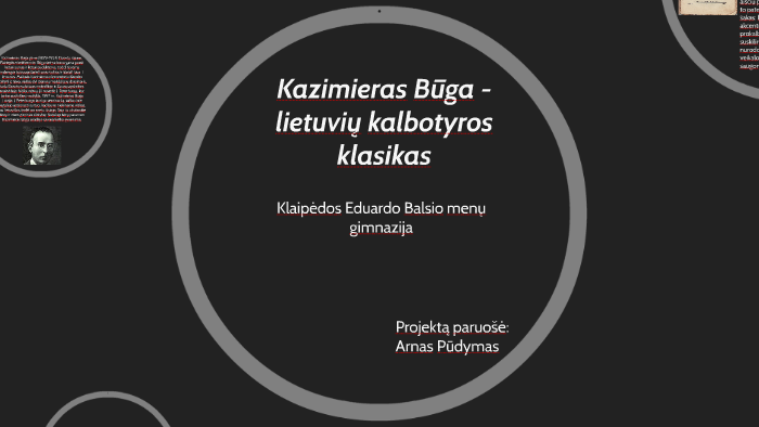 Kazimieras Buga - lietuviu kalbotyros klasikas by Arnas Pudymas on Prezi