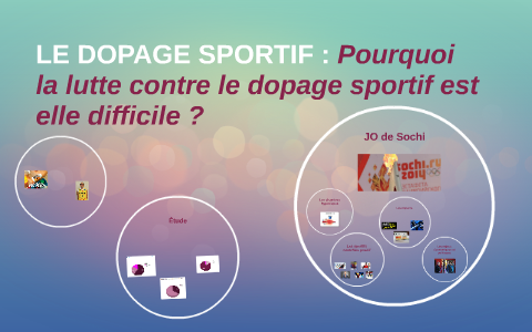 LE DOPAGE SPORTIF : Pourquoi la lutte contre le dopage sport by Farah ...
