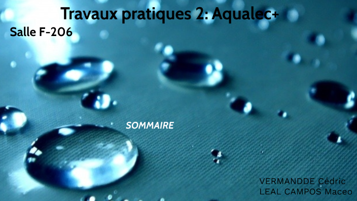 TP Aqualec+ by Cédric Vermande on Prezi