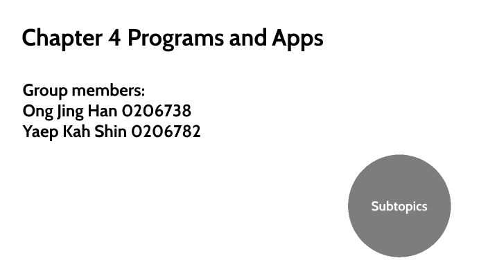 Chapter 4 Programs & Apps by Jing Han Ong on Prezi