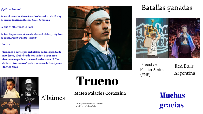 Quién es Trueno Su nombre real es Mateo Palacios Corazzina. Nació el 25 ...