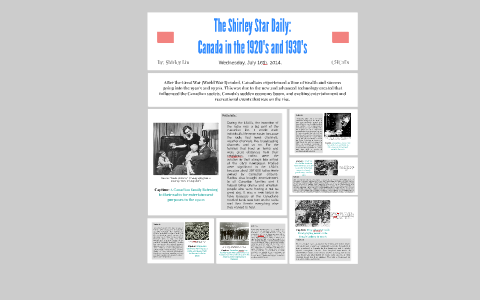 Canada in the 1920's and 1930's by Shirley Lin on Prezi