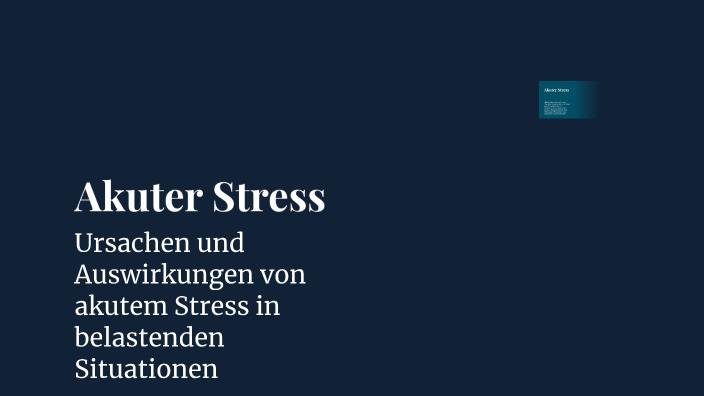 Akuter Stress by Saber Nabizada on Prezi