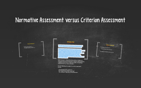Normative Assessment versus Criterion Assessment by Diana Galloway