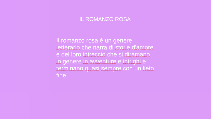 IL ROMANZO ROSA by Giulia Pennati on Prezi