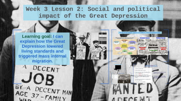 Week 3 Lesson 2: Social and political impact of the Great Depression by ...
