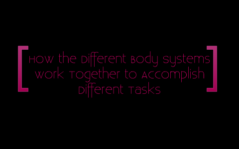 How the different body systems work together to accomplish tasks by ...