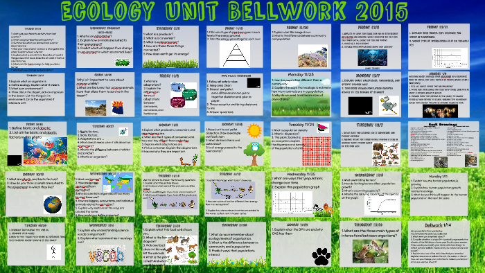 Ecology Bellwork by Sarah Frain on Prezi
