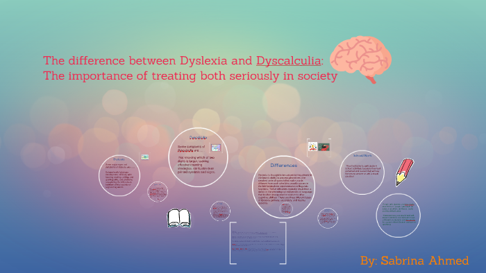 The difference between Dyslexia and Dyscalculia: by Sabrina Ahmed on Prezi