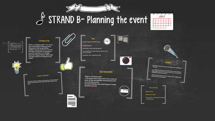STRAND B- Planning the event by nadia stevenson on Prezi
