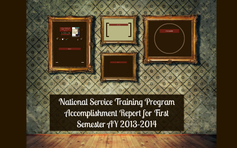 National Service Training Program Accomplishment Report for by ...