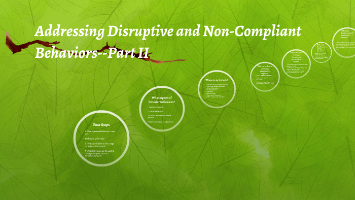 Addressing Disruptive and Non-Compliant Behaviors--Part II by John ...