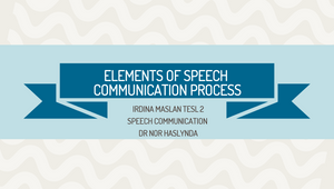 ELEMENTS OF SPEECH COMMUNICATION PROCESS by BI2-0620 Irdina binti ...