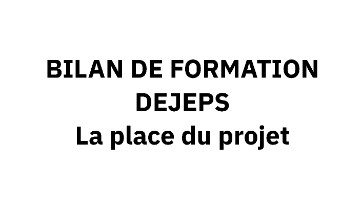 BILAN DE FORMATION dejeps La place du projet by aissa yahia bey on Prezi