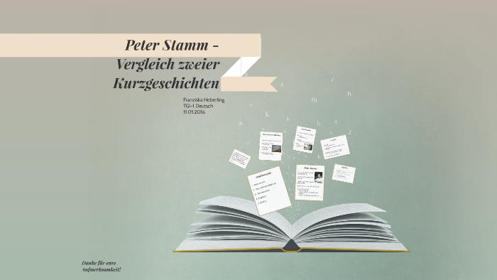 Peter Stamm - Vergleich zweier Kurzgeschichten by Franziska Heberling ...