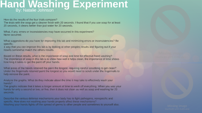 Hand Washing Experiment by Natalie Johnson on Prezi