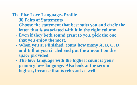 The Five Love Languages Workshop by Marian Knopp on Prezi